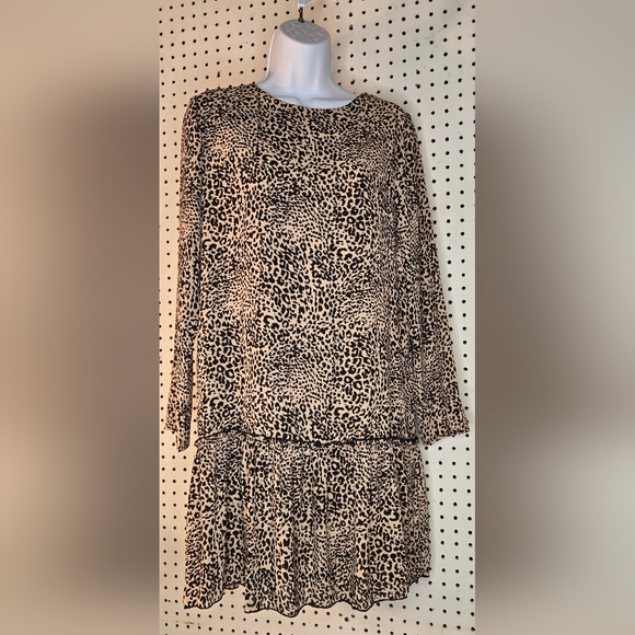 Allison Joy | Dresses | Allison Joy Womans Medium Leopard Print Ruffle ...
